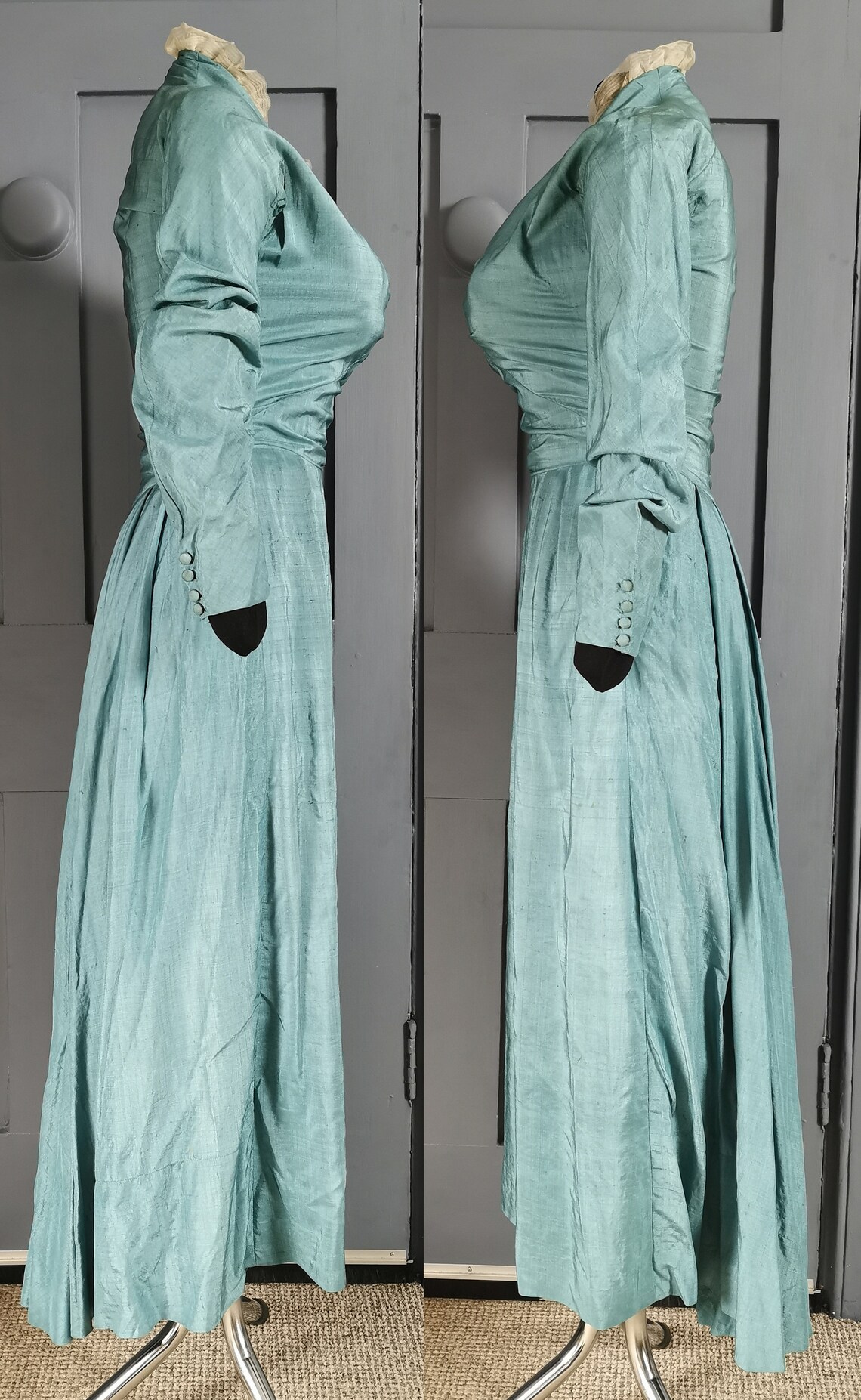 Interesting Vintage 1930s / 1940s Victorian Style Silk Day Dress - Etsy