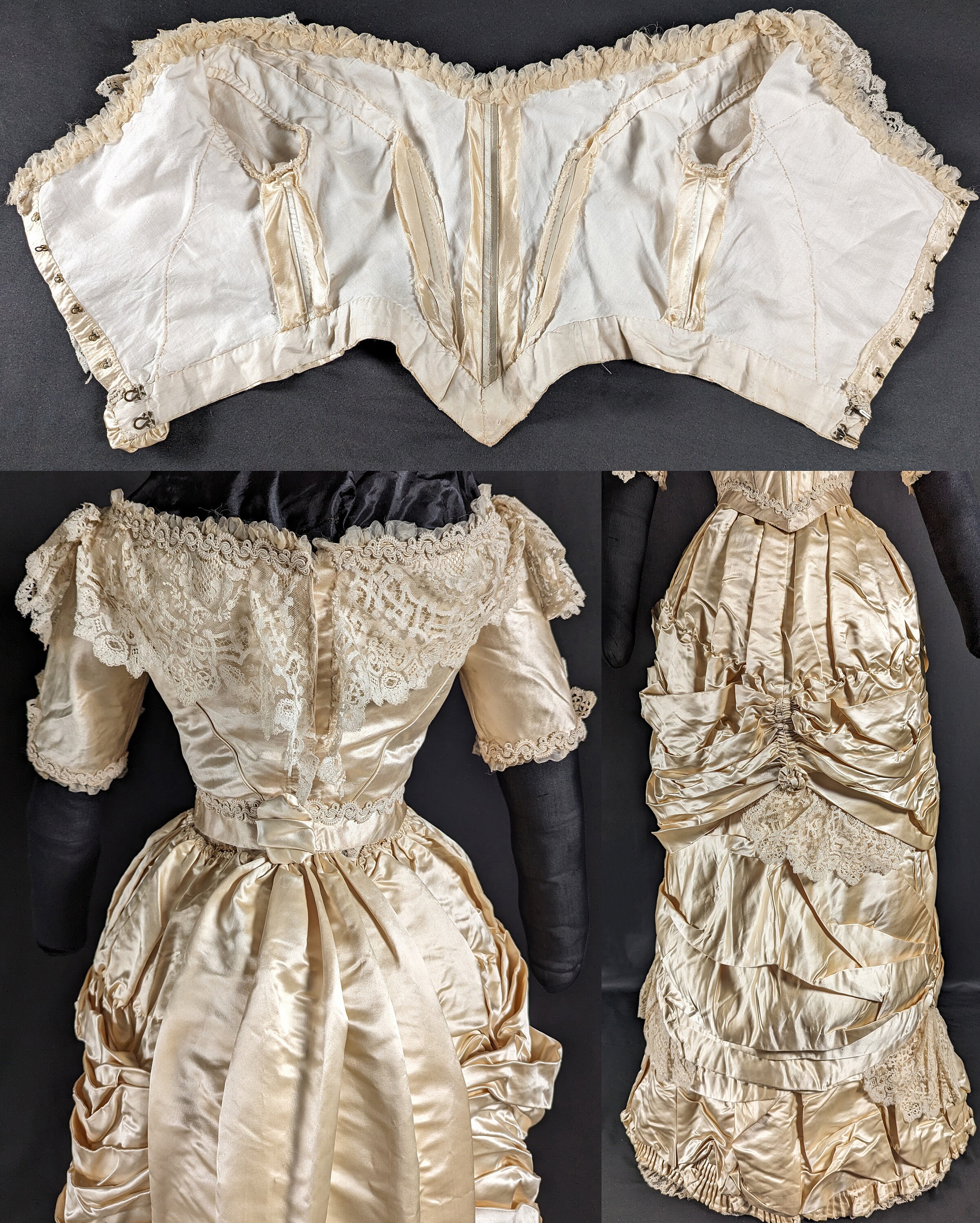 Exquisite Victorian Antique Fashion Early 1880s Natural Form Bustle ...