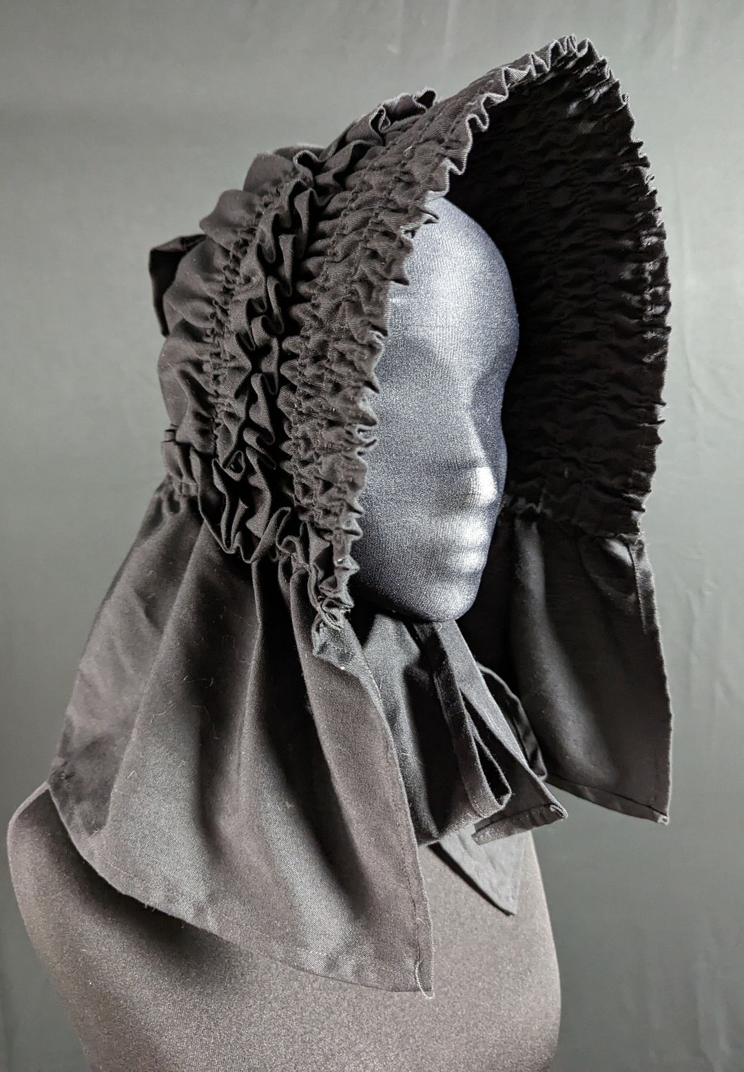 Smart Victorian Antique / Mid 19th Century Mourning / Sun / Poke Bonnet ...