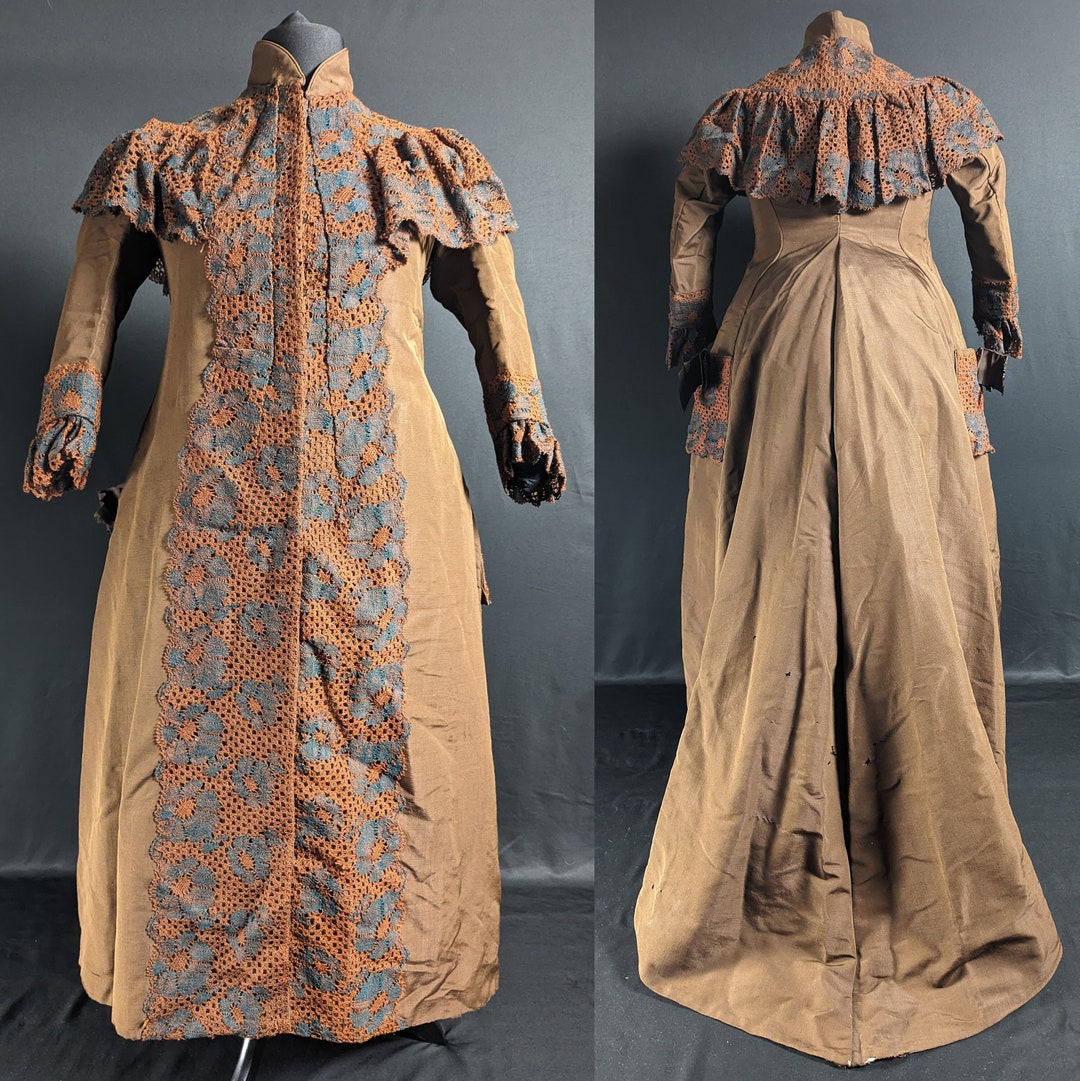 RARE Victorian Antique Fashion 1870s / 1880s Larger Size Silk Bustle ...
