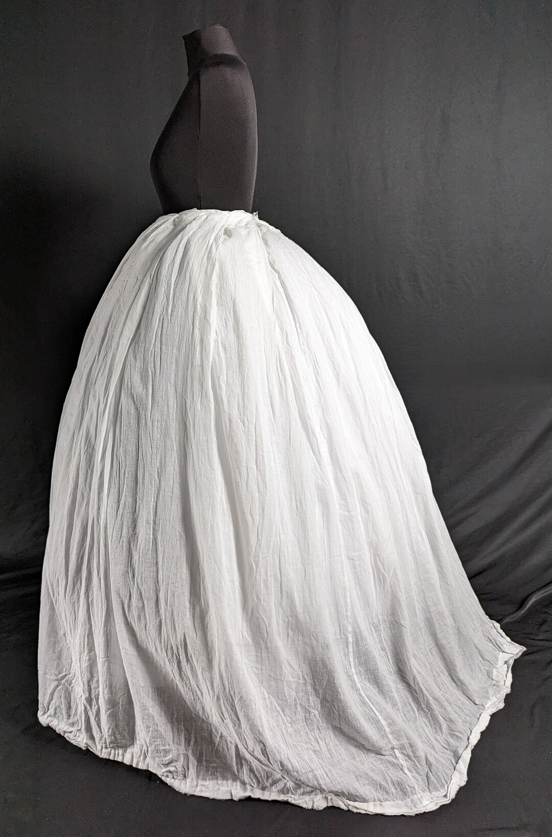 Antique Fashion Victorian C. 1860s Crinoline Era Muslin Skirt ...
