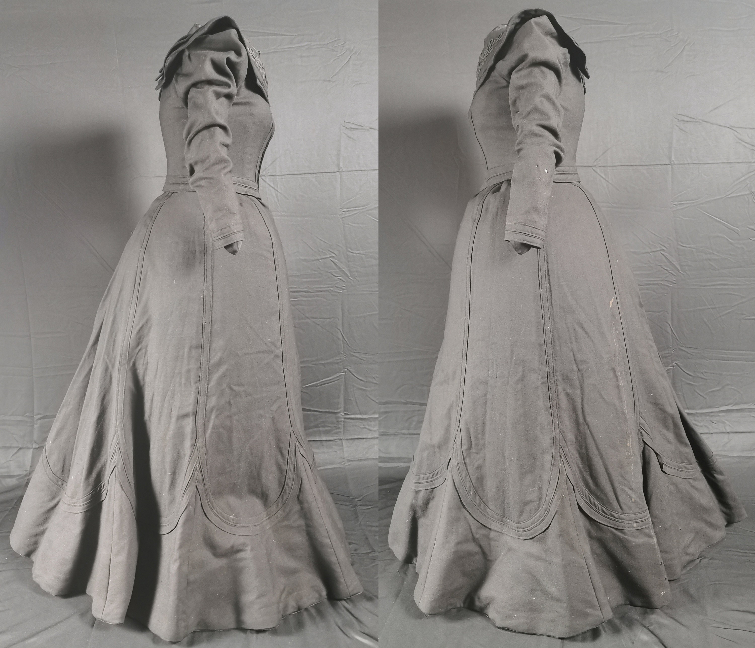 Elegant Victorian / Edwardian 1890s / 1900s Antique Black Wool - Etsy