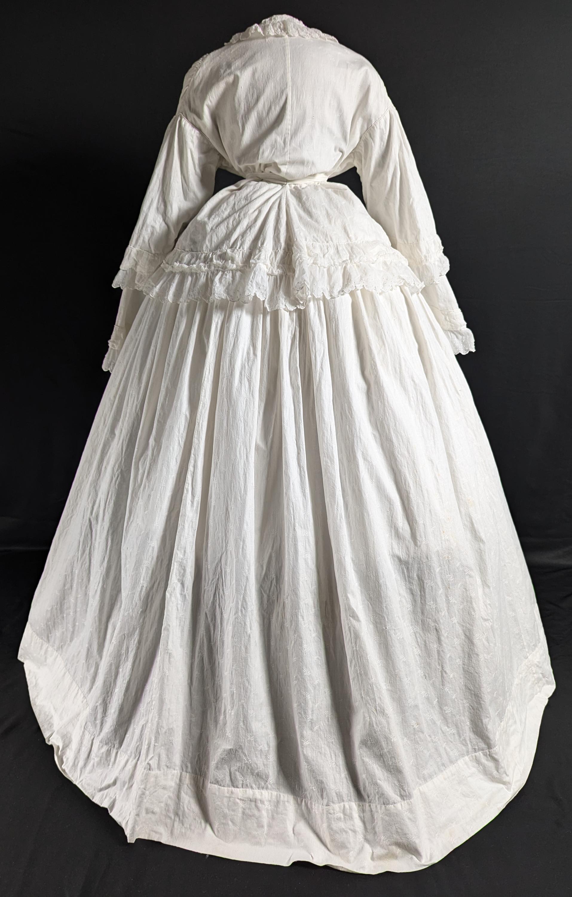 RARE Victorian Antique 1850s Crinoline Era Morning Robe / Dressing Gown ...