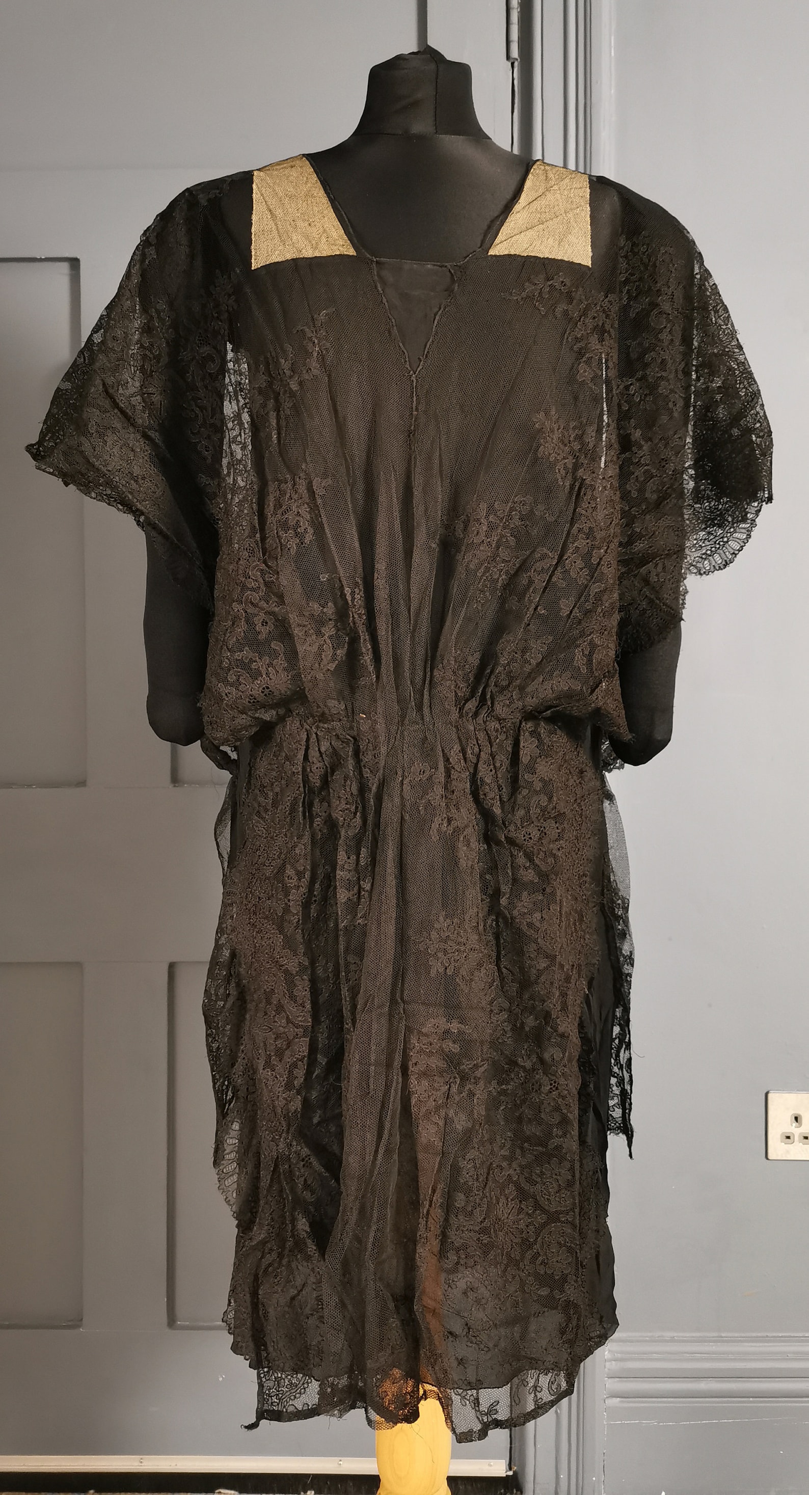 Gothic Antique / Vintage 1920s Black Lace Flapper Mourning Dress - Etsy