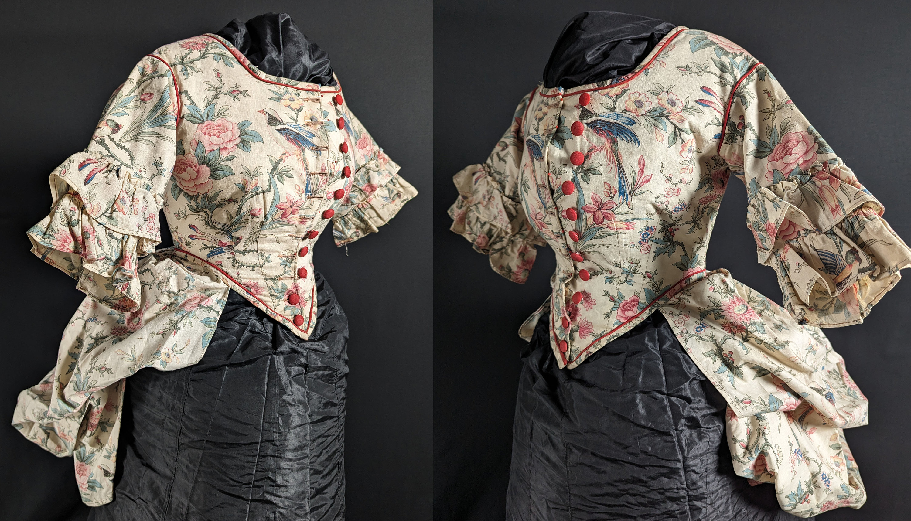 Victorian Antique Fashion 1870s Childs 18th Century Style Printed ...