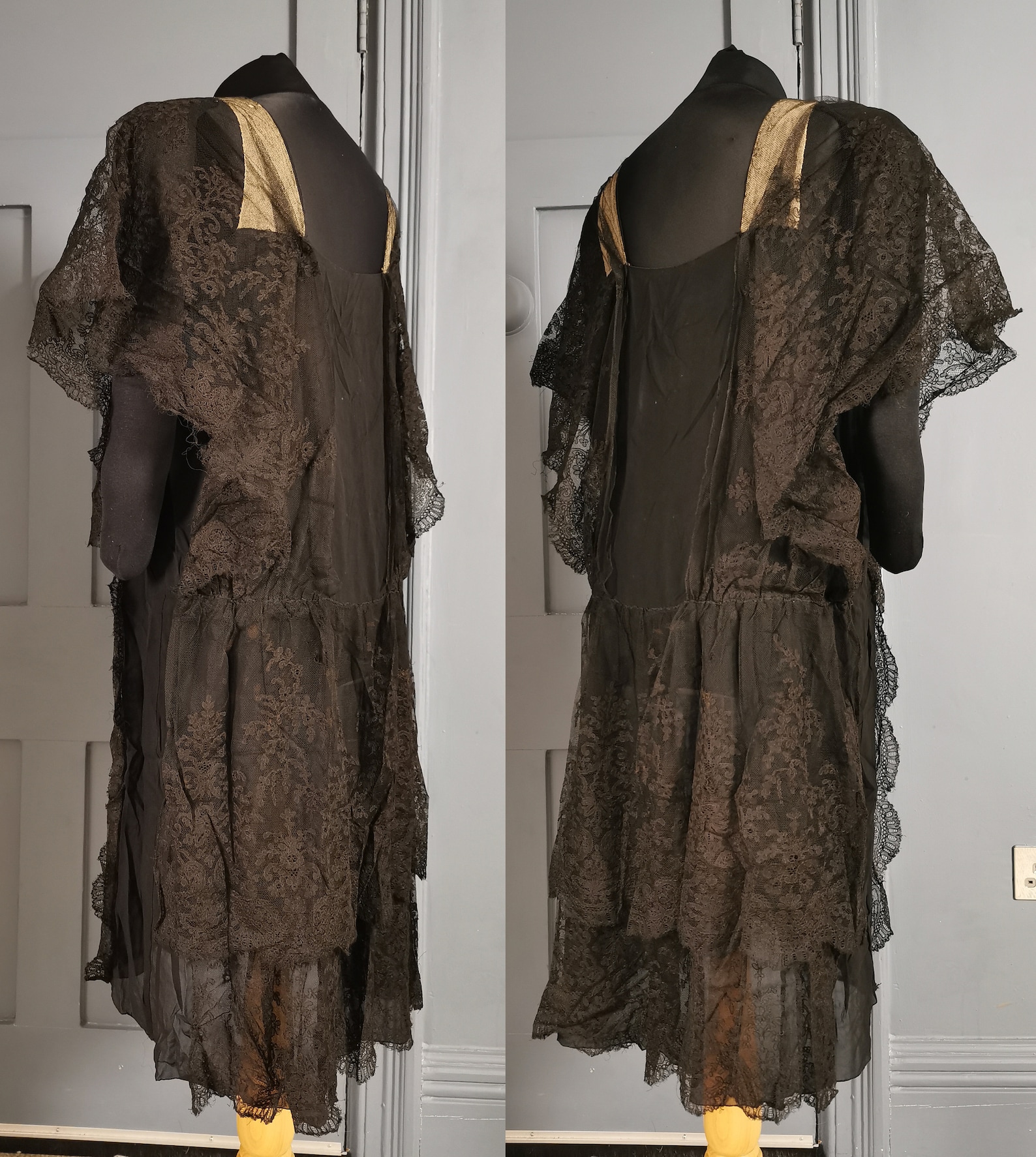 Gothic Antique / Vintage 1920s Black Lace Flapper Mourning Dress - Etsy