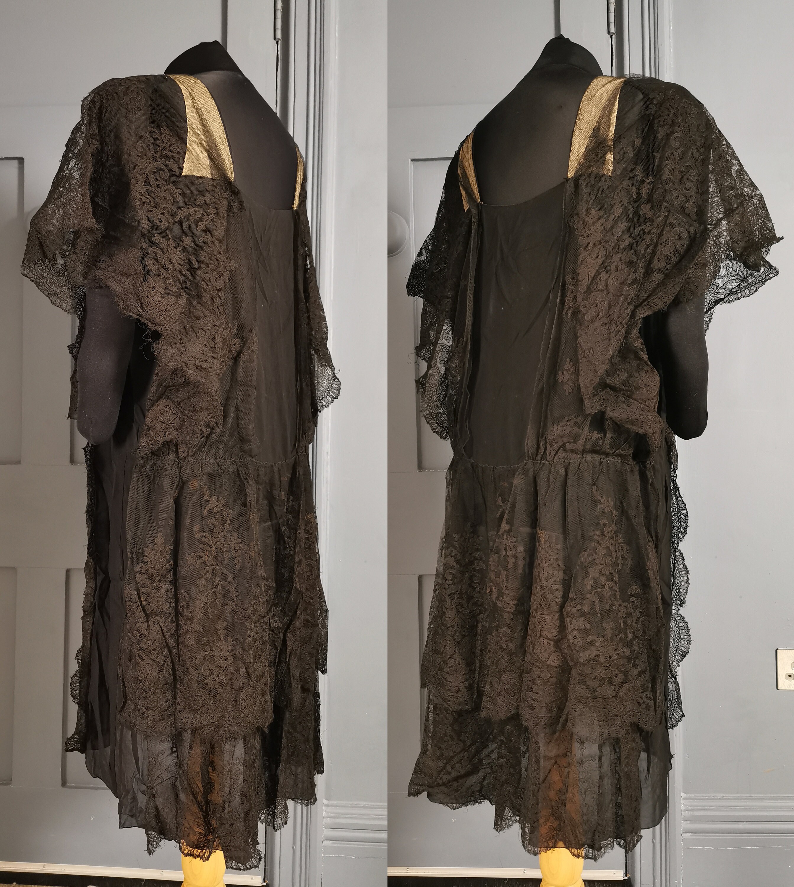 Gothic Antique / Vintage 1920s Black Lace Flapper Mourning Dress - Etsy