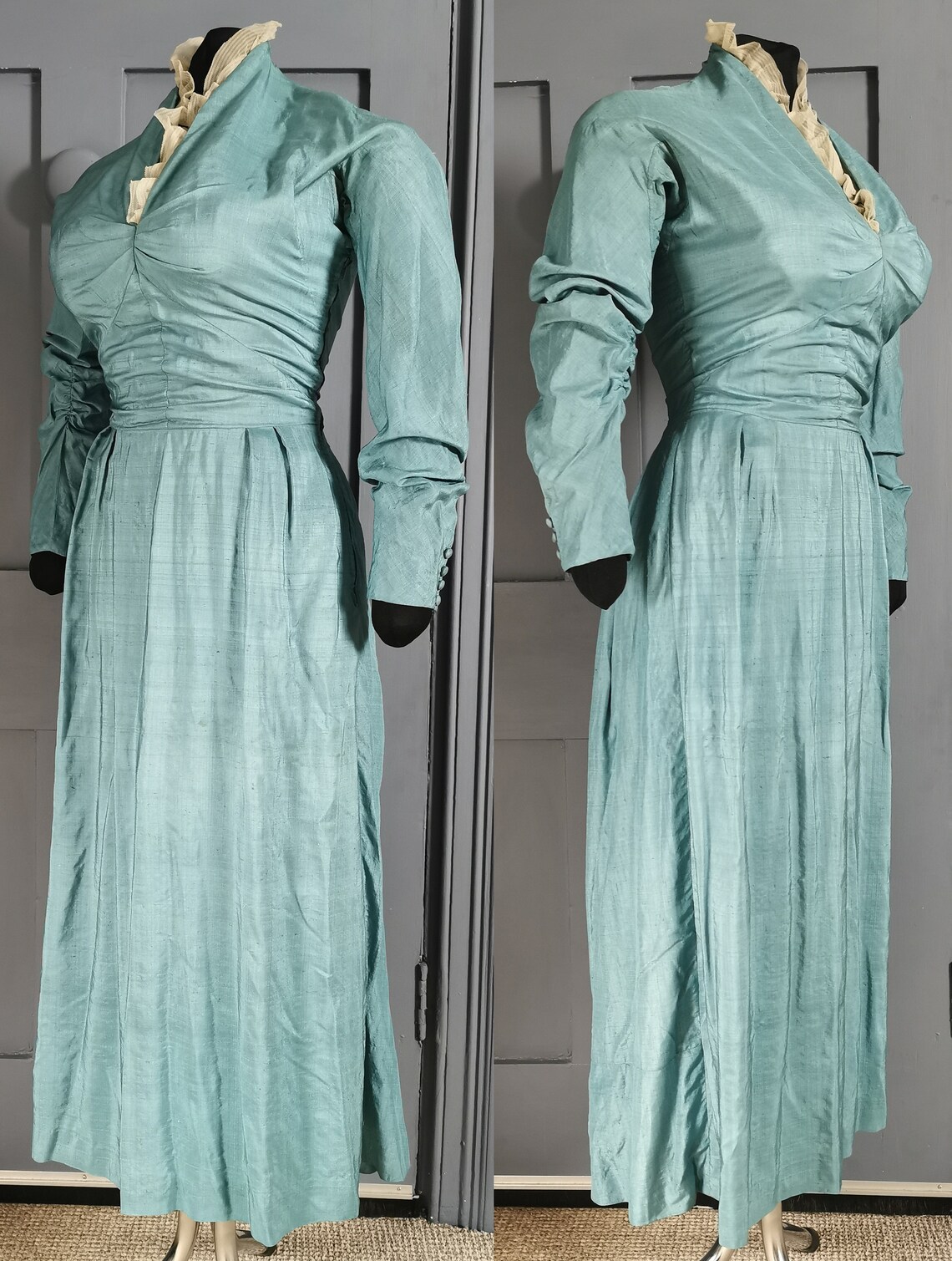 Interesting Vintage 1930s / 1940s Victorian Style Silk Day Dress - Etsy