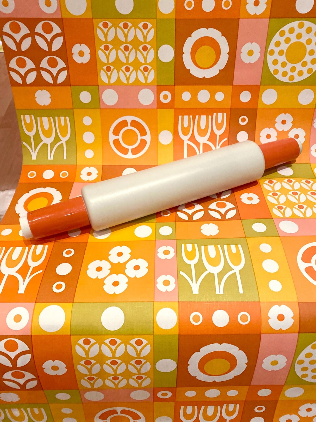 Vintage Rolling Pin 70s Orange Tupperware - Etsy
