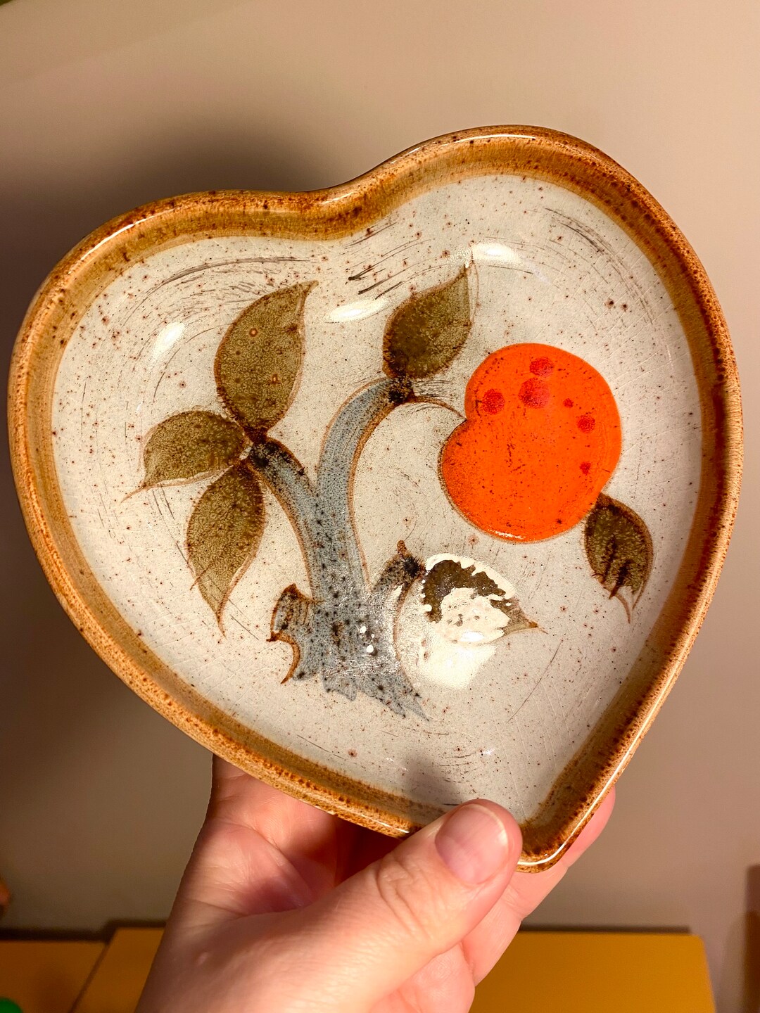 Vintage Bowl Schramberg Mandarin Hand Painted Heart Shaped West German ...