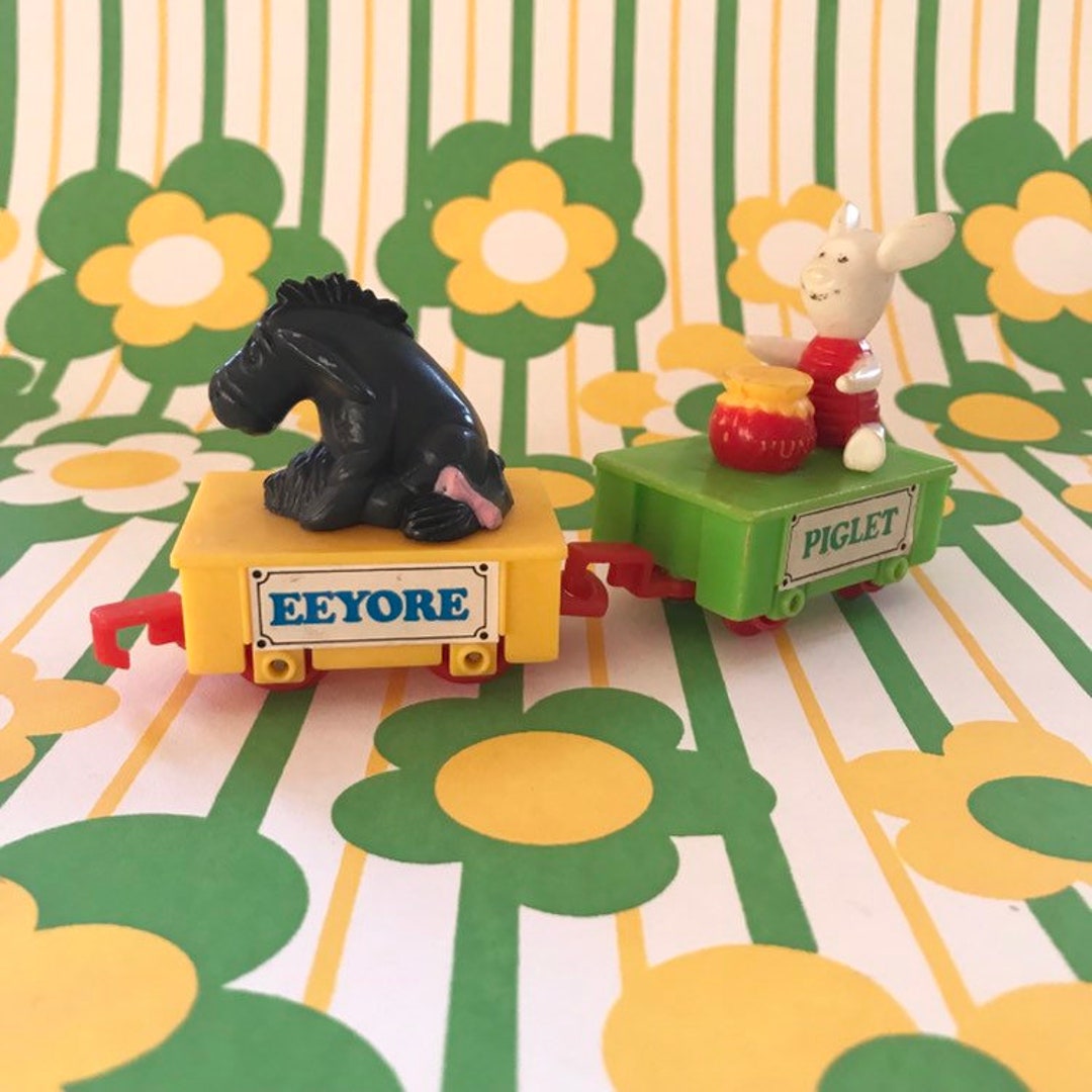 Vintage 1980s Sears Winnie the Pooh Train Set, Eeyore & Piglet Figures ...