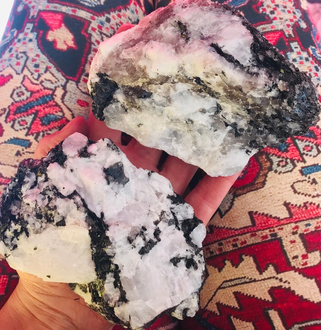 Raw Large Rainbow Moonstone and Mica Crystal Chunks Rock Gem Stone ...