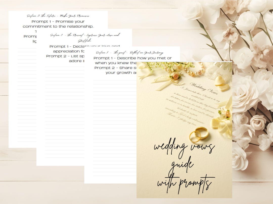 His and Her Wedding Vows Writing Guide With Prompts Printable Vow Ideas ...