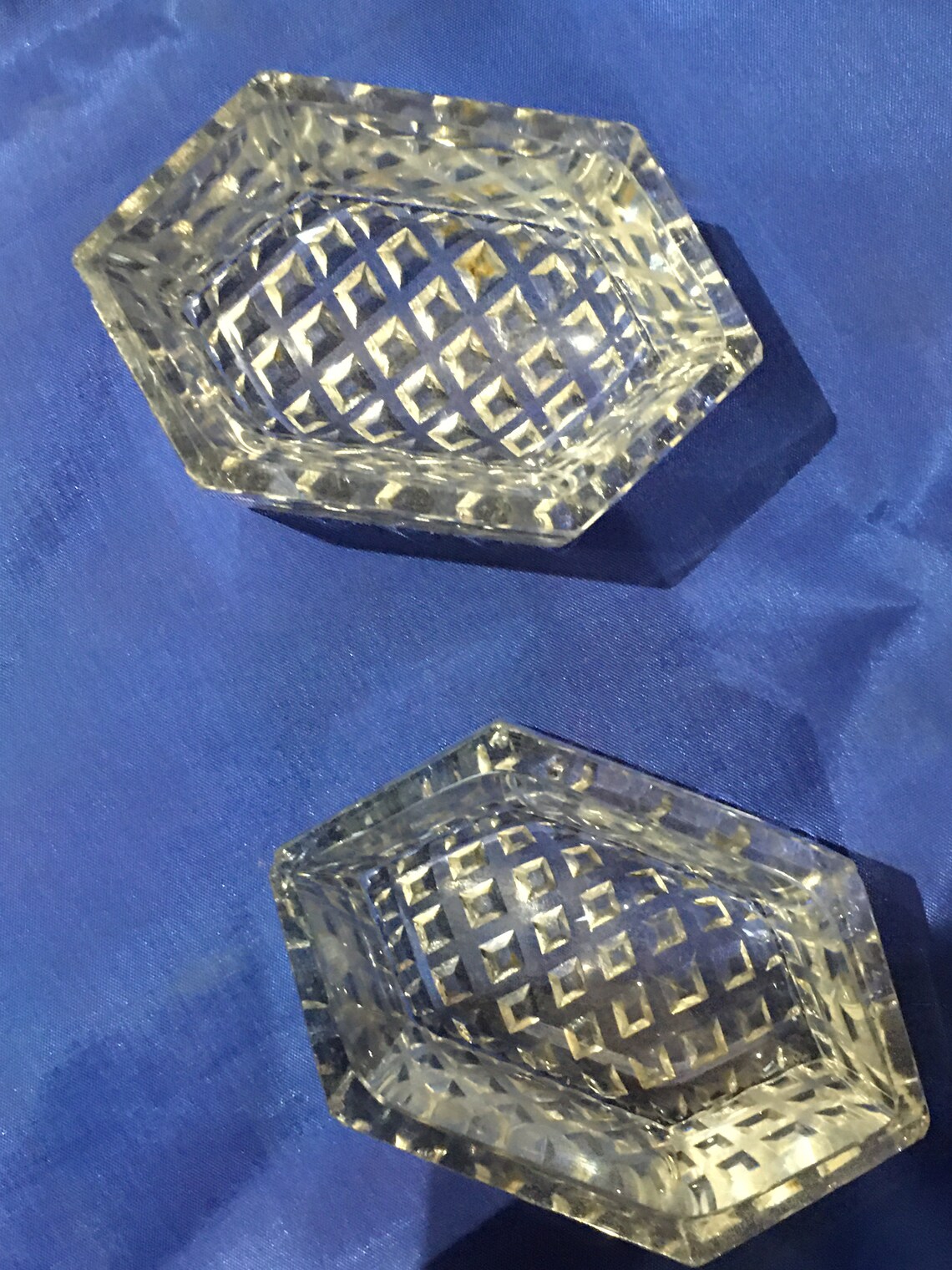 Vintage Cut Glass Pin Trays or Hors D'oeuvre Containers two - Etsy