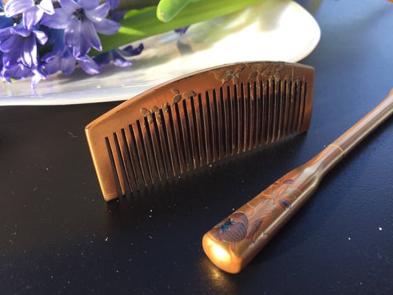 Japanese Antique/vintage Decorative Hair Comb and Hair Stick | Etsy