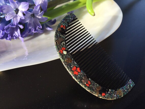 Japanese Antique/Vintage Decorative Hair comb with Mo… - Gem