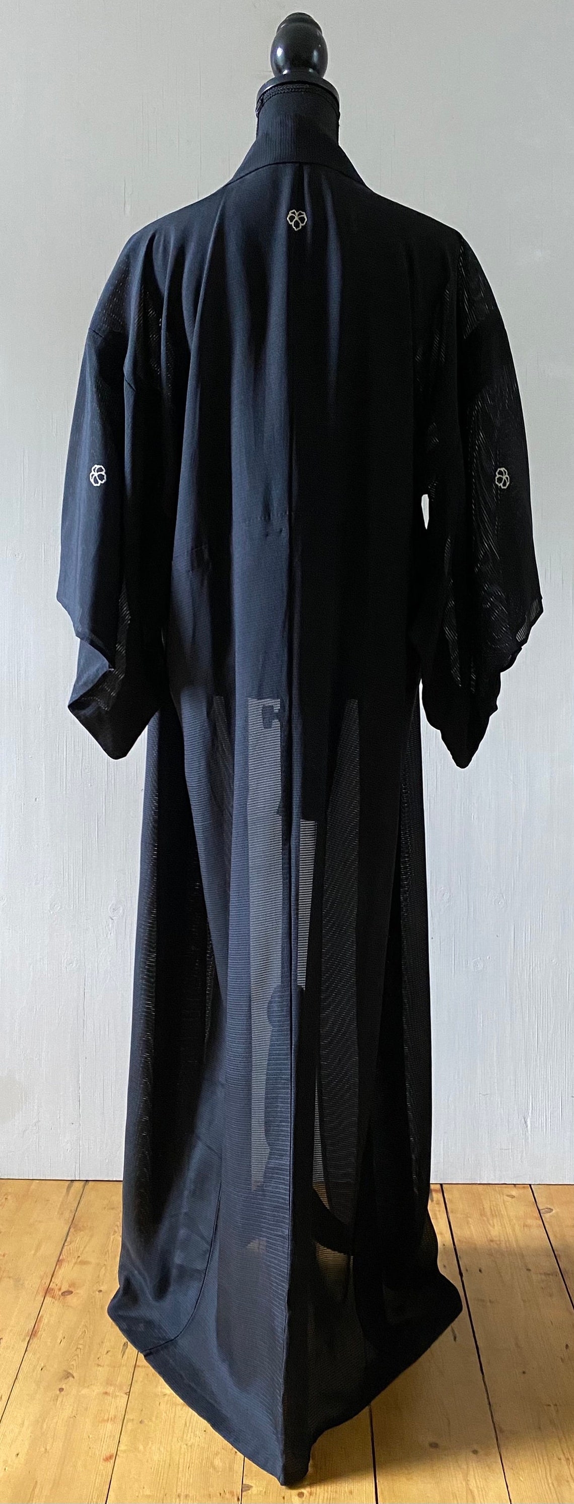 Black See Through Summer Long Kimono Robe Authentic Japanese Etsy