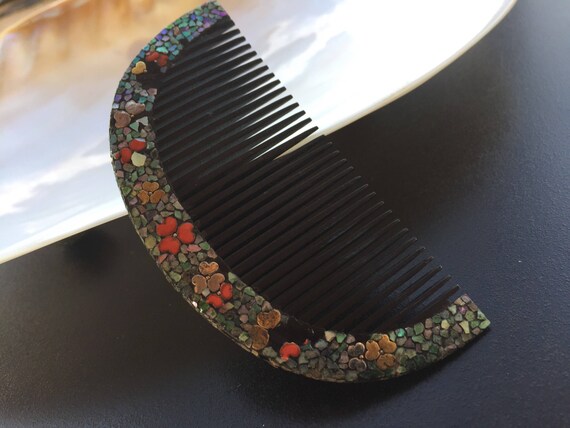 Japanese Antique/Vintage Decorative Hair comb with Mo… - Gem