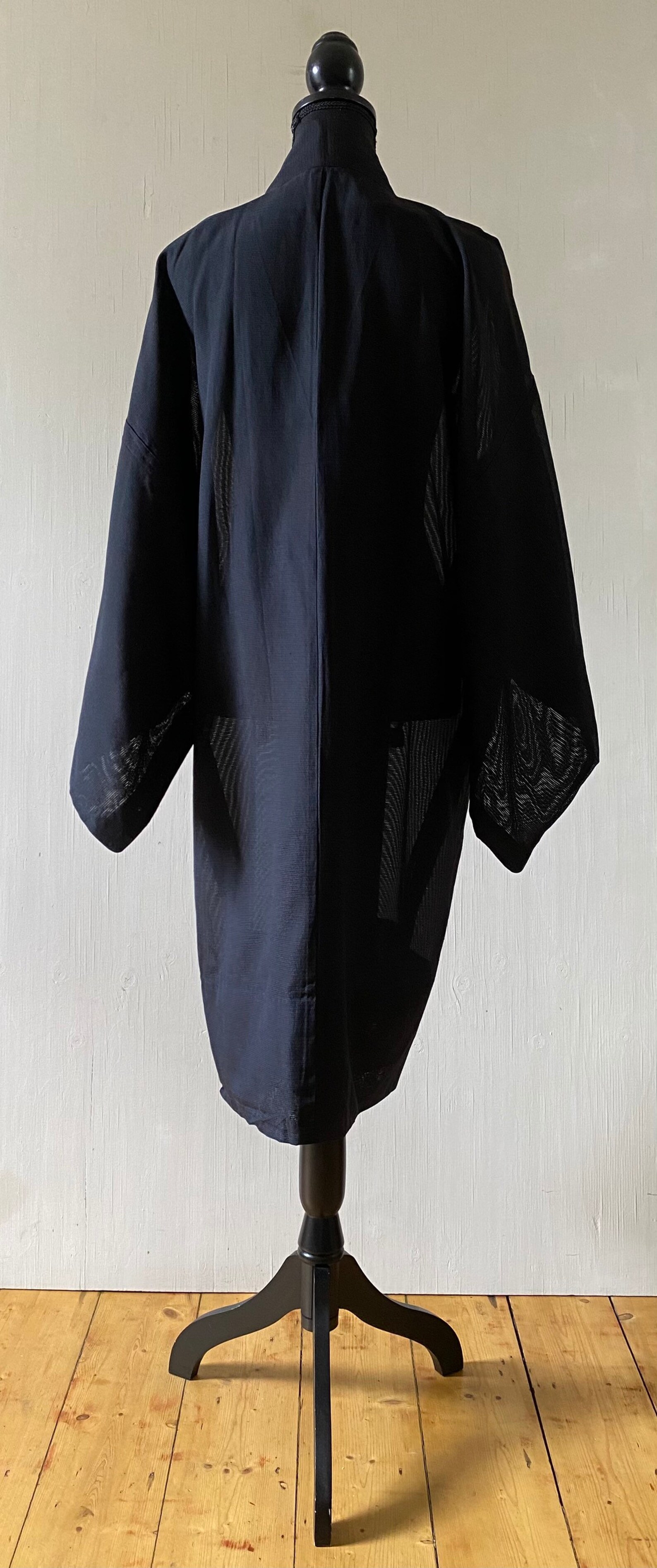Black See Through Short Kimono Robe Authentic Japanese Vintage Etsy Uk