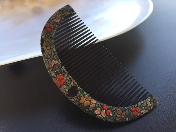 Japanese Antique/Vintage Decorative Hair comb with Mo… - Gem