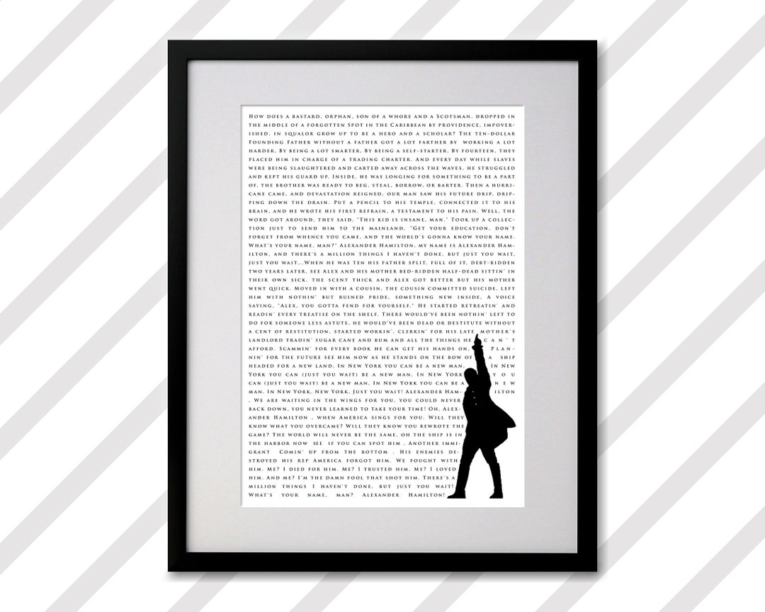 Hamilton Broadway Print / Art Poster / Alexander Hamilton Wall Art ...