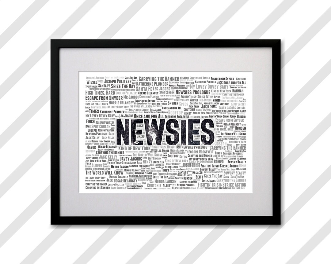 Newsies Broadway Art Poster Print / Newsies Wall Art / Newsies Artwork ...
