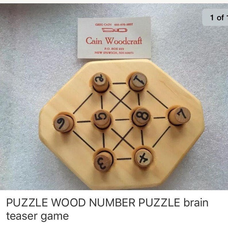Puzzle Number Brain Teaser Wooden Game - Etsy