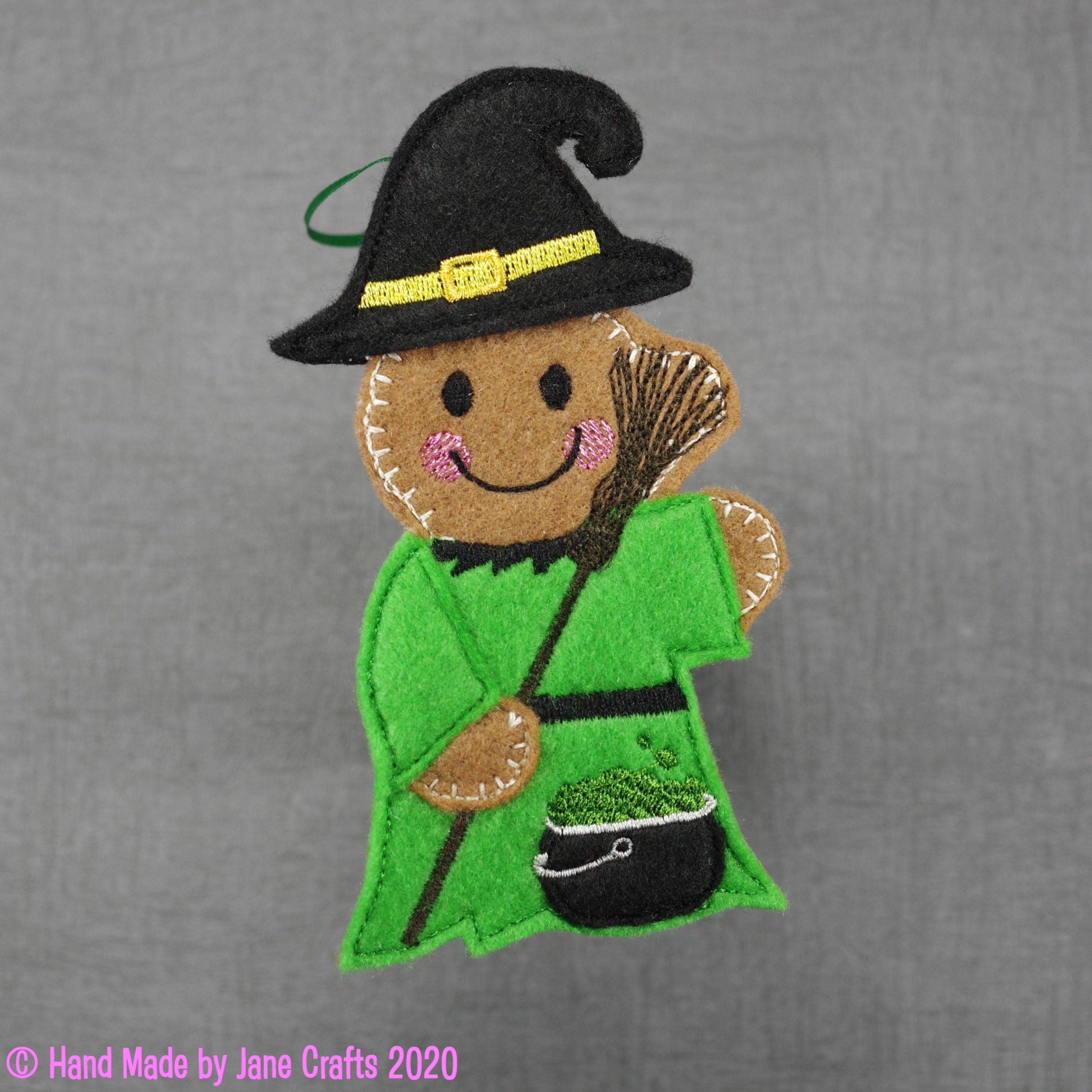 Witch Gingerbread Man Halloween Hanging Decoration - Etsy UK