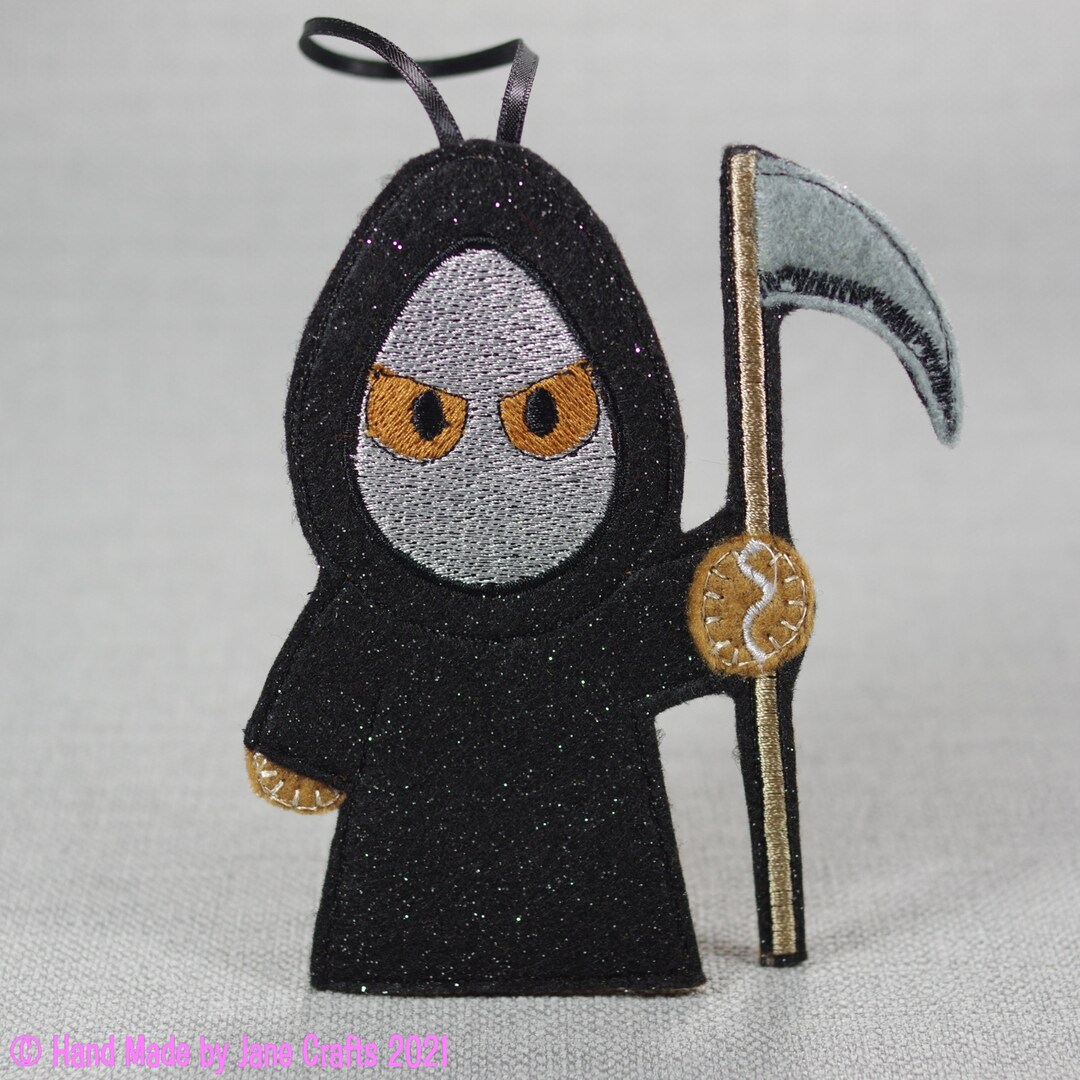 Grim Reaper Gingerbread Man, Halloween, Hanging Decoration - Etsy