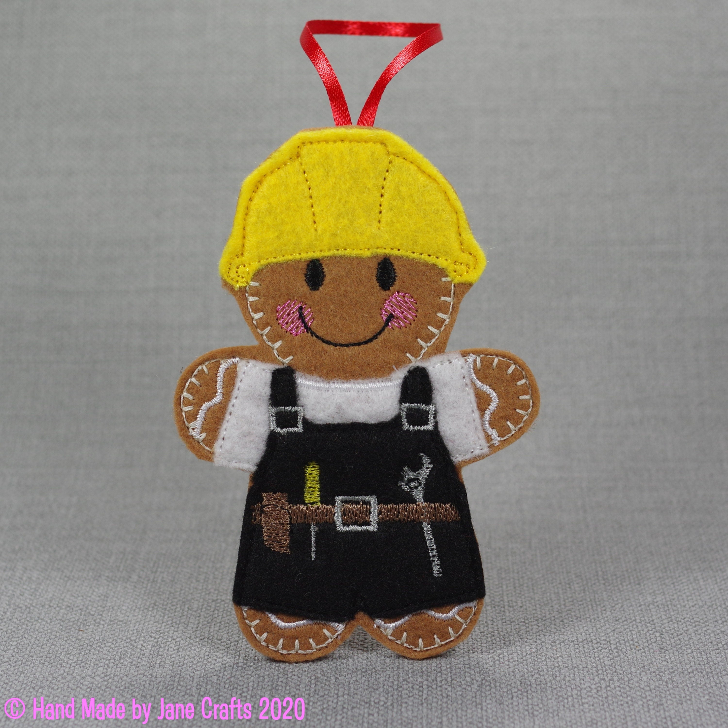 Builder Gingerbread Man Decoration Construction - Etsy UK