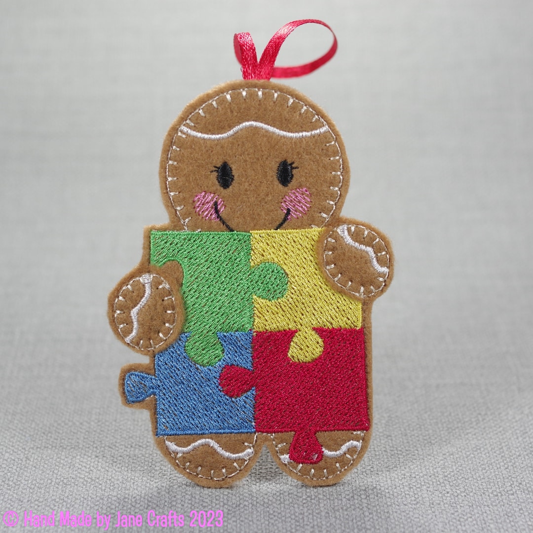 Jigsaw, Gingerbread, Autism, Christmas Tree Ornament, Birthday Gift ...
