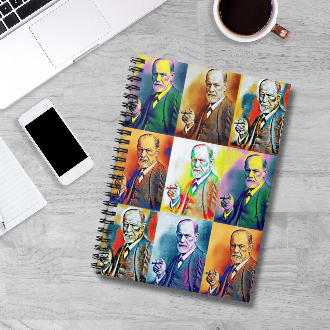 Freud Pop Art Spiral Journal Notebook | Sigmund Freud School Psychology ...