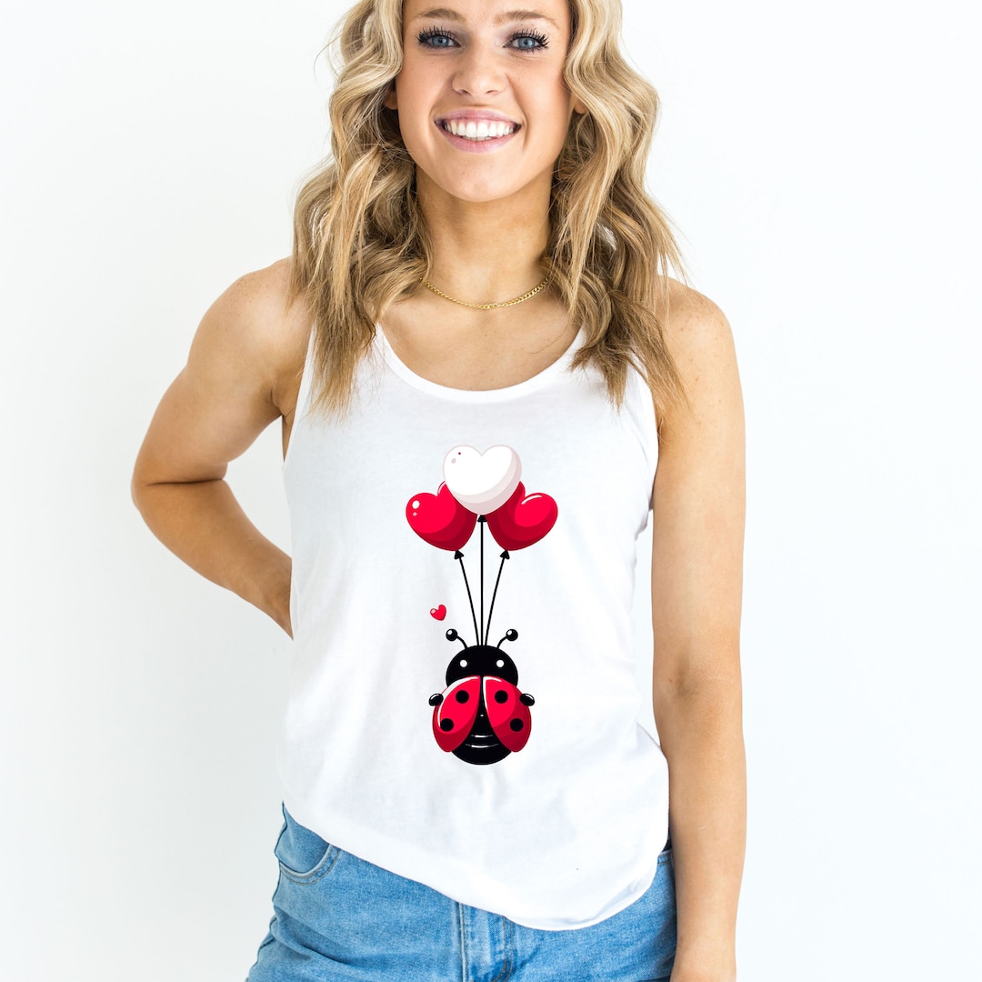 Cute Ladybug Heart Balloons Valentine Shirt | Ladybug Lover Gift | Lady ...