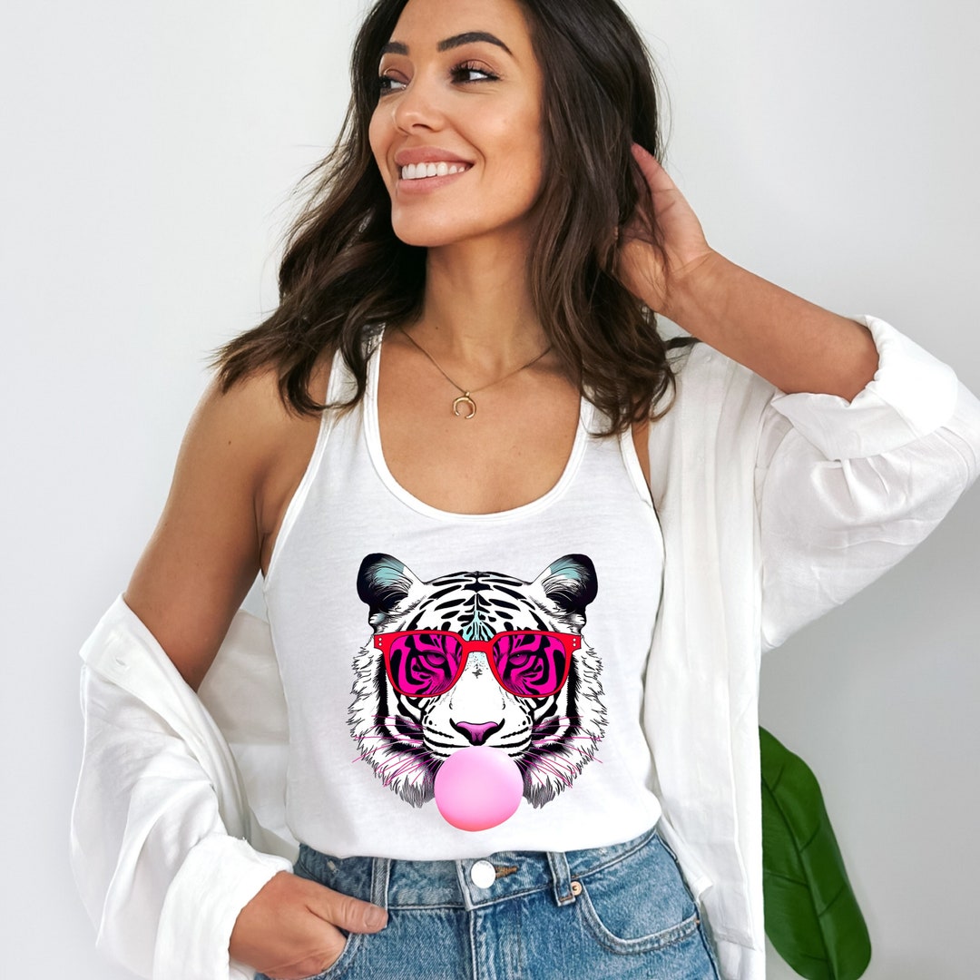 Bubblegum Pink Tiger Shirt | Tiger Face Shirt | Pop Art Shirt | Gift ...