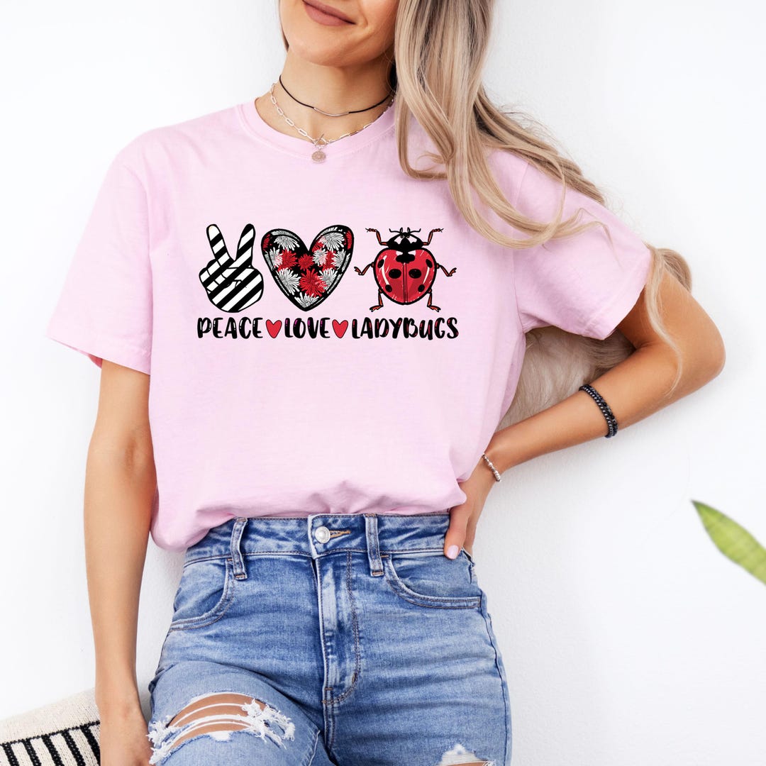 Peace Love Ladybugs Good Luck Shirt | Ladybugs Shirt | Lady Bug Gift ...