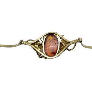 Vintage Art Nouveau Style Polish Vermeil Stone Leaf Design Bracelet - Etsy