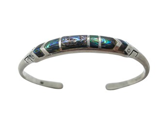 Inlaid Cuff, Inlay, Opal, Tiger Eye, Onyx, Sterling Silver, Native ...