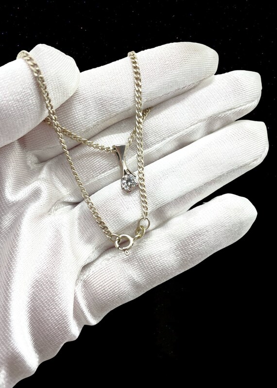 Vintage 835-Grade Silver Clear Crystal Glass Charm Pe… - Gem