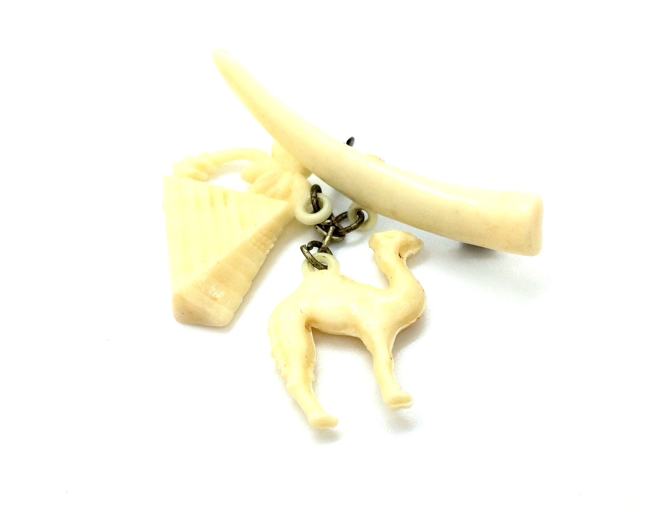 Antique Art Deco Celluloid Camel Pyramid Claw Pendant Brooch - Etsy