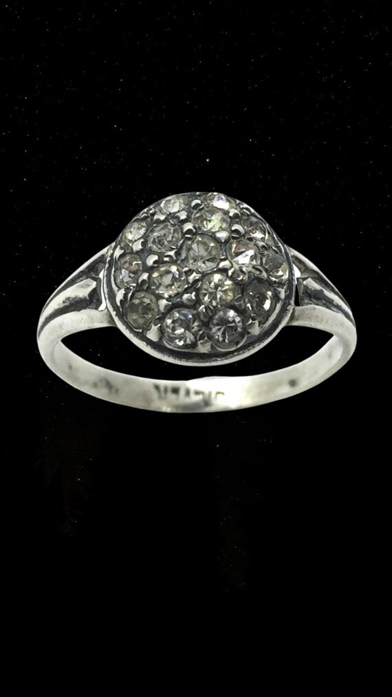 Antique Edwardian Era Sterling Silver Clear Paste Dom… - Gem