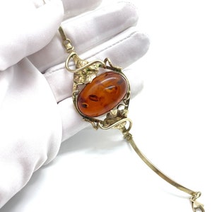 Vintage Art Nouveau Style Polish Vermeil Stone Leaf Design Bracelet - Etsy