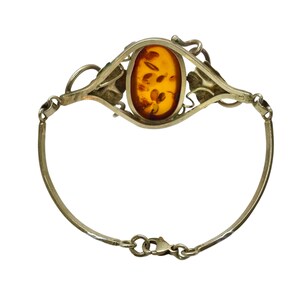 Vintage Art Nouveau Style Polish Vermeil Stone Leaf Design Bracelet - Etsy