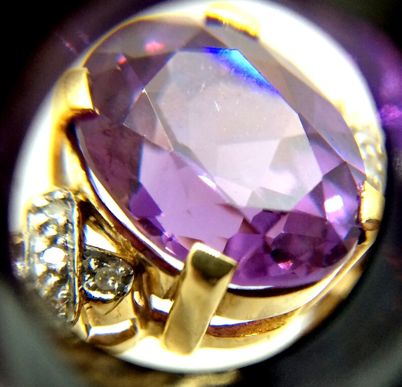 Vintage 9ct Yellow Gold Alexandrite & Diamond Ring Size M/N - Etsy
