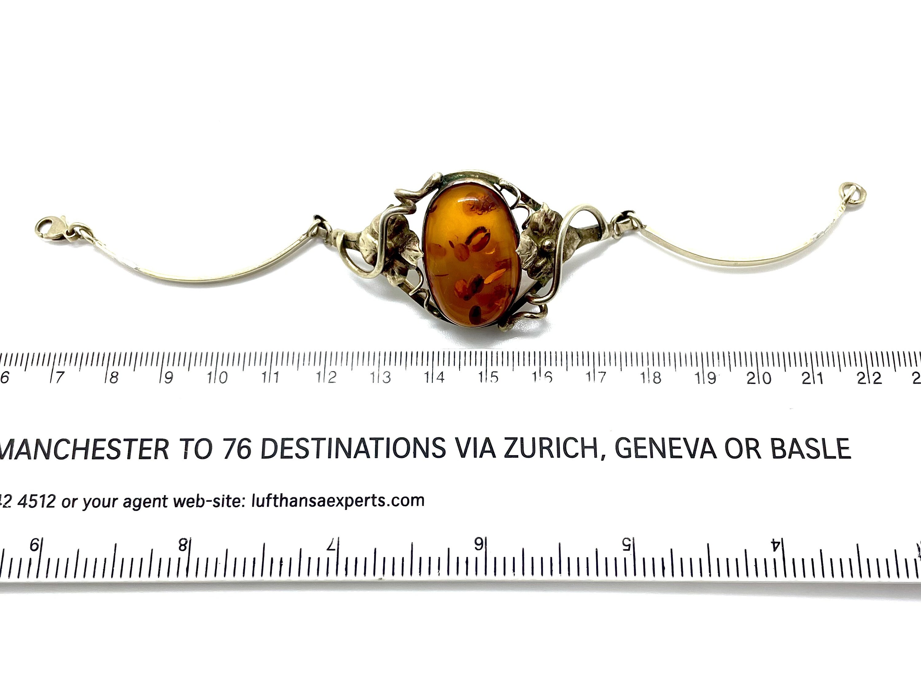 Vintage Art Nouveau Style Polish Vermeil Stone Leaf Design Bracelet - Etsy