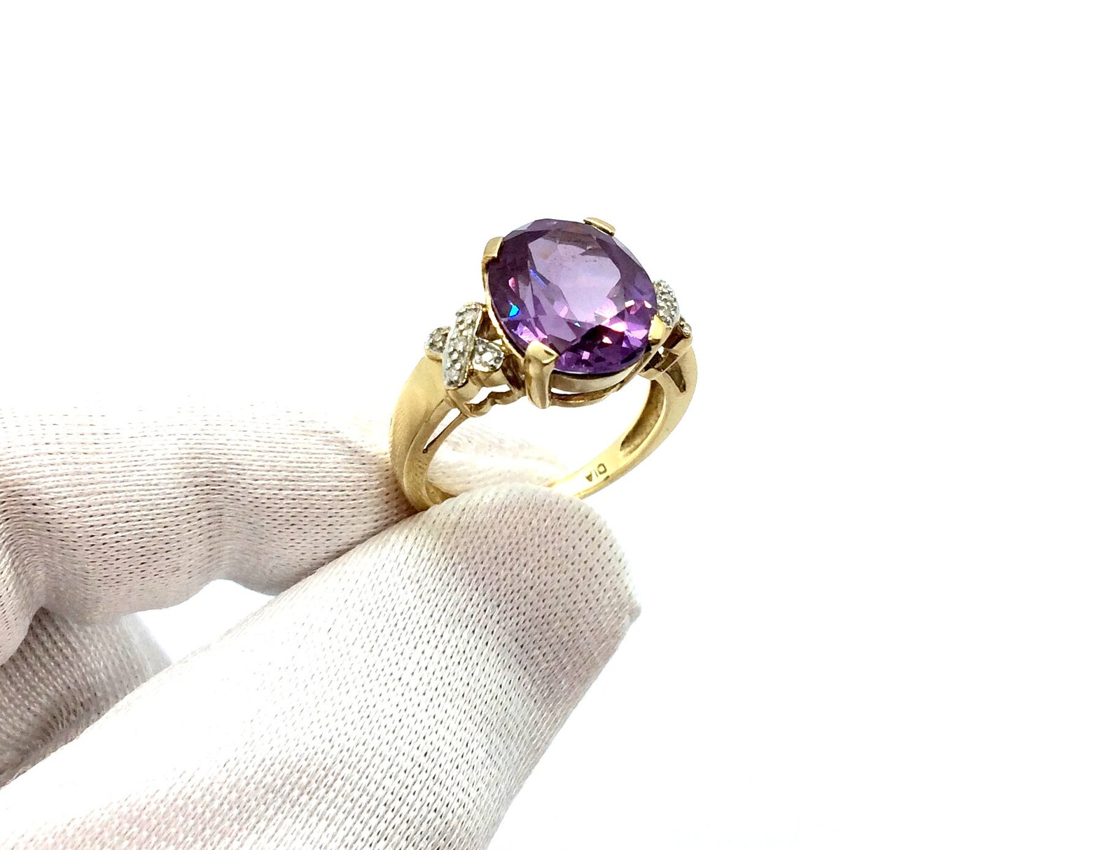 Vintage 9ct Yellow Gold Alexandrite & Diamond Ring Size M/N - Etsy