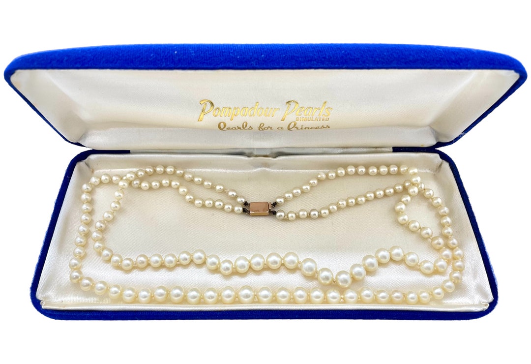 Vintage Mid-century 9ct Gold ‘ciro’ Faux/simulated Pearl Double-strand ...