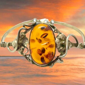 Vintage Art Nouveau Style Polish Vermeil Stone Leaf Design Bracelet - Etsy