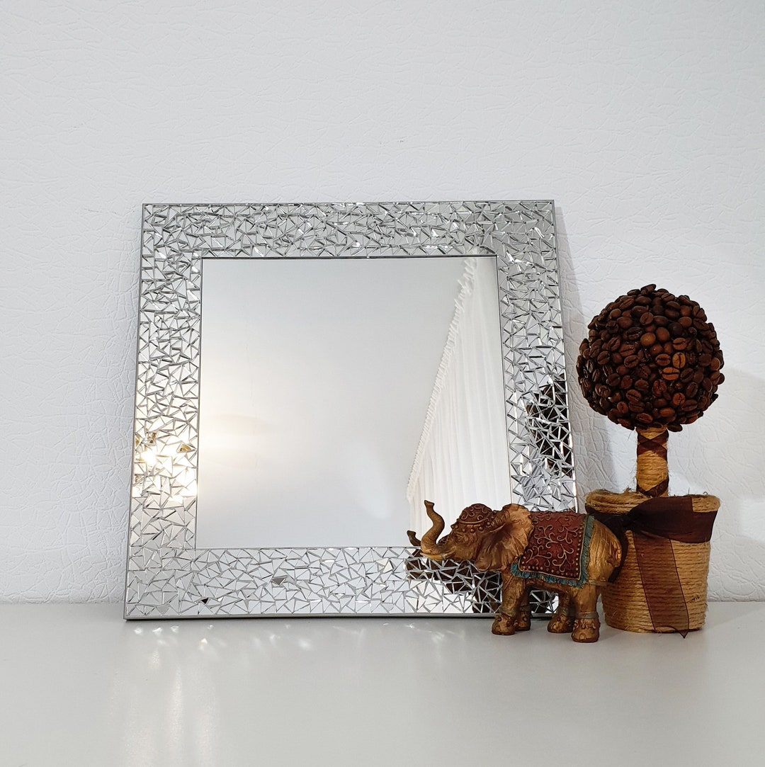 Square Mirror Wall Decor Silver Mirror Made to Order - Etsy