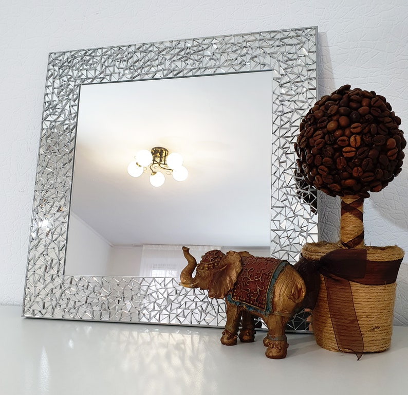 Square Mirror Wall Decor Silver Mirror Made to Order - Etsy