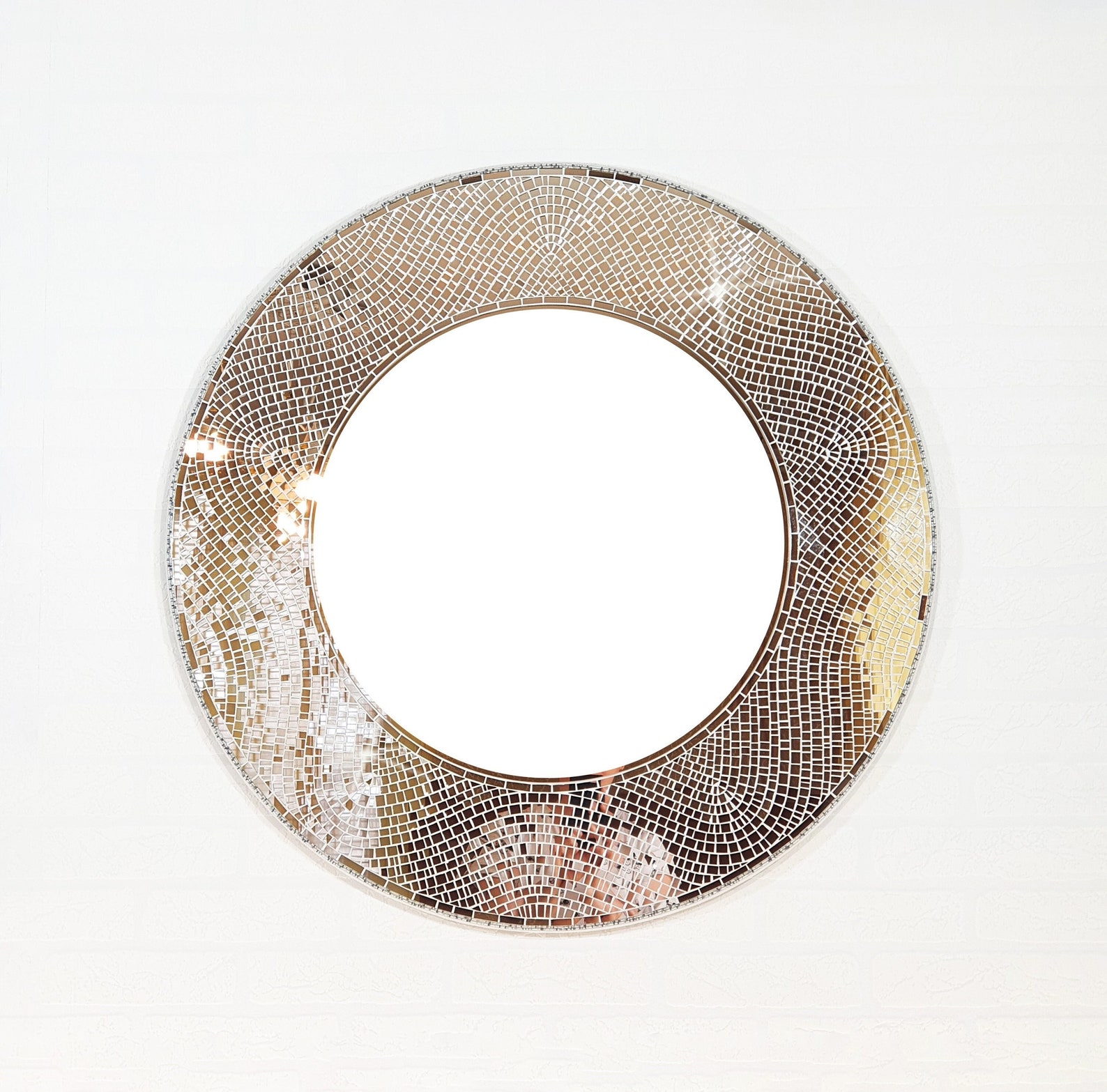 Large Round Mirror for Wall Circle Decorative Mosaic Mirror - Etsy